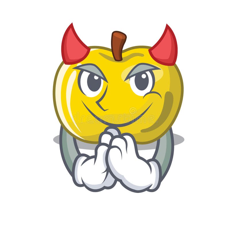 Devil Yellow Apple Isolated with the Mascot Stock Vector - Illustration ...