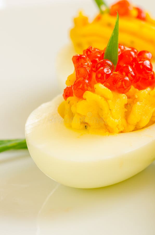 Appetizer, Spoon of Egg Deviled Stock Image - Image of yolk, hard: 18151807
