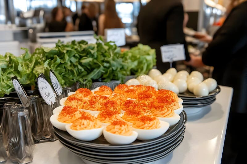 Deviled Eggs Buffet stock illustration. Illustration of restaurant ...