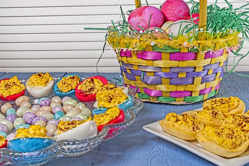 Deviled Eggs,Easter Colored,candy Stock Image - Image of deviled ...