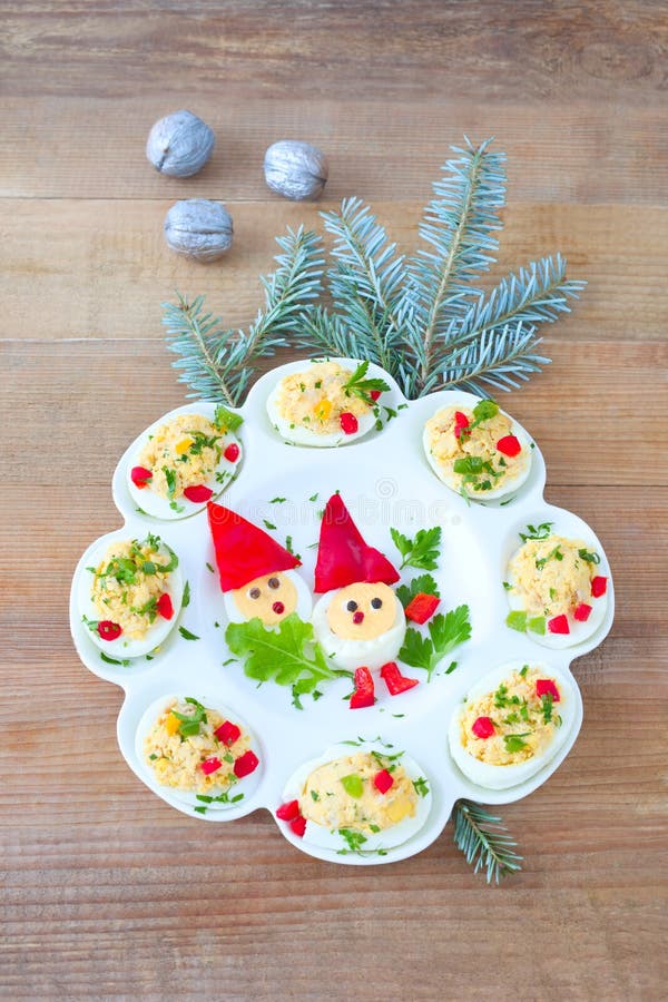 Christmas filled eggs stock photo. Image of advent, filled - 166562142