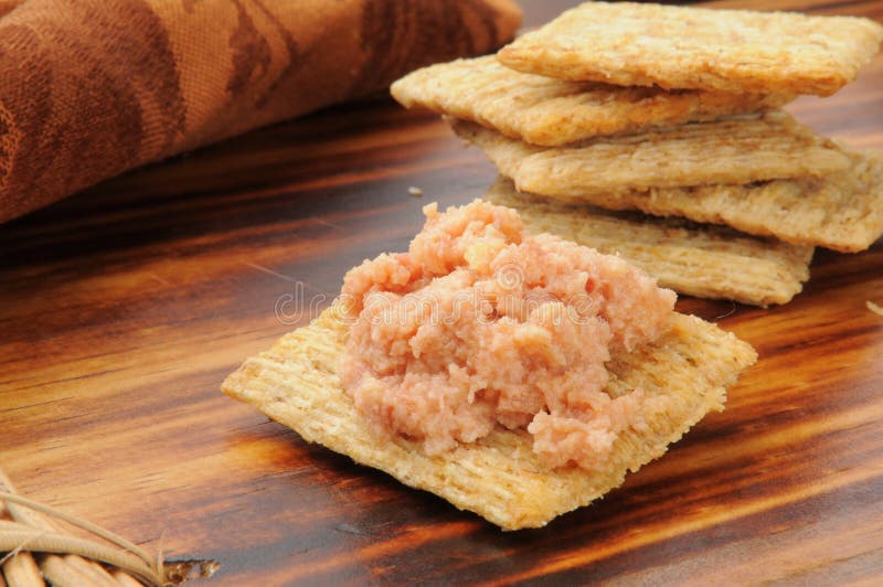 Deviled ham on crackers stock image. Image of wheat, nutritious - 35133527