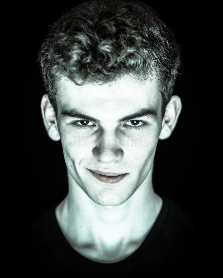 Devilish Young Man stock image. Image of demon, gloomy - 40733263