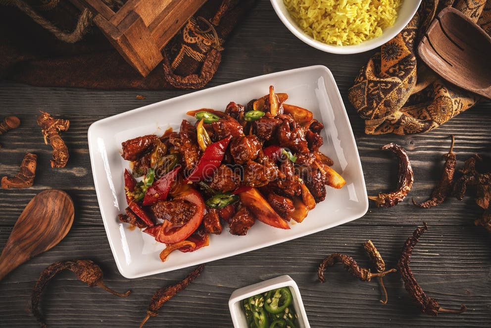 Devilled chilli chicken stock photo. Image of chilli - 264706790