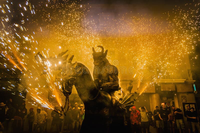 Devils Dance Group on Firerun Performance Editorial Image - Image of ...