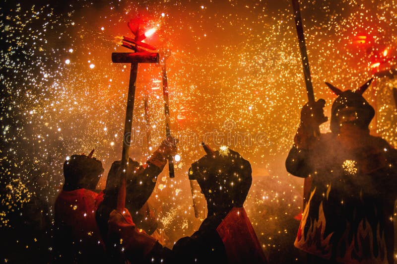 Devils Dance Group on Firerun Performance Editorial Image - Image of ...