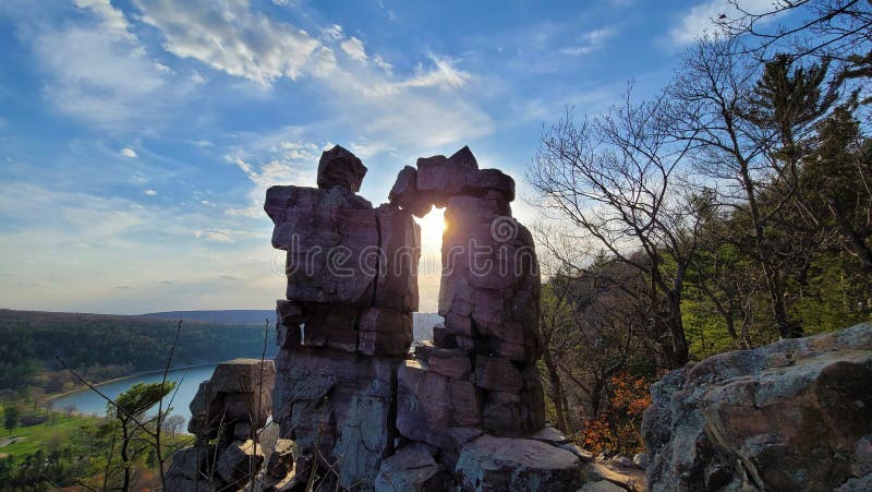 Devils Doorway Rock Formation at Devil Lake State Park Stock Photo ...