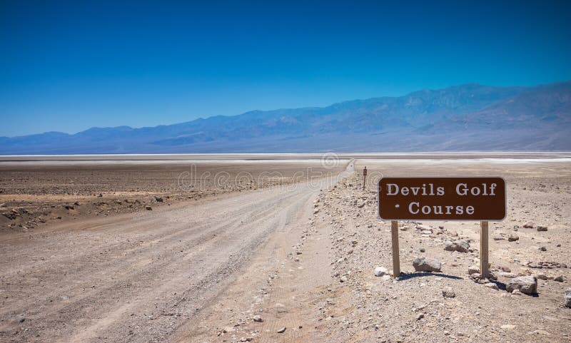 Devils Golf Course Sign stock image. Image of nature - 98829535