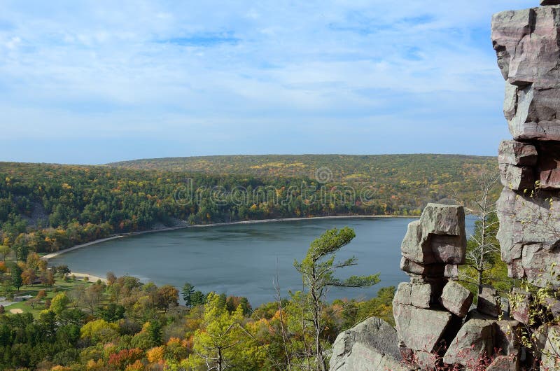 Devils Lake in the Fall stock photo. Image of nature - 75110910