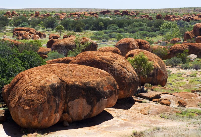Devils Marbles Outback Australia Granite Boulders Stock Image - Image ...