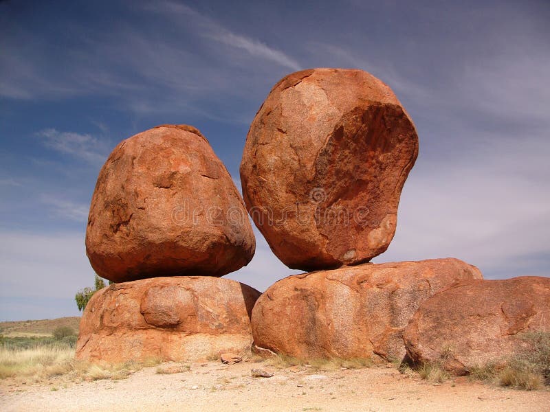 Red Rocks of Devils Marbles Stock Image - Image of outback, marbles ...