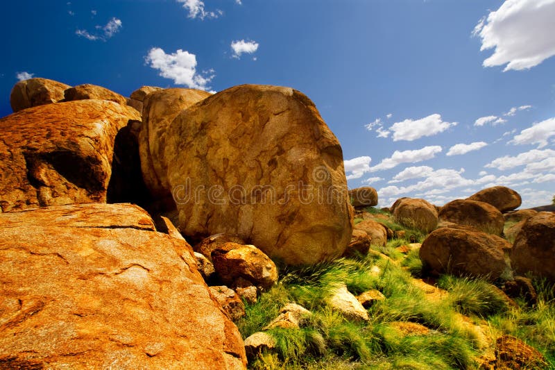 Red Rocks of Devils Marbles Stock Image - Image of outback, marbles ...