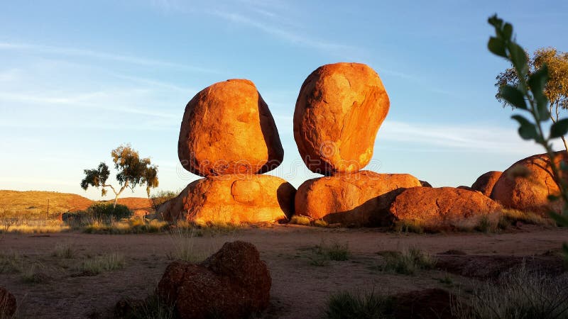 Devils marbles stock image. Image of devils, sunset, sunrise - 94341723