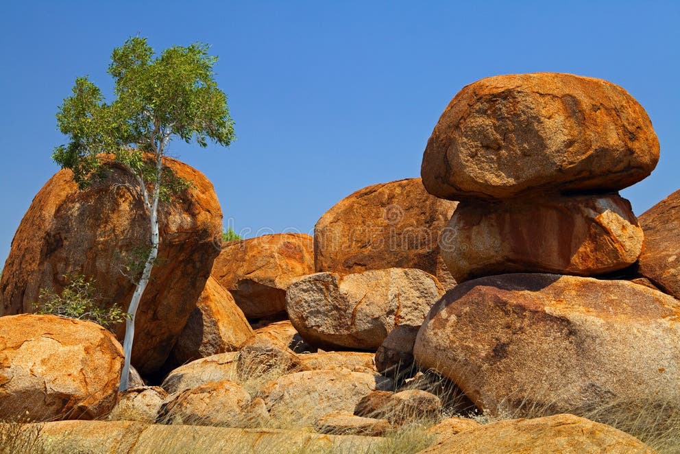 Devils Marbles Outback Australia Granite Boulders Stock Image - Image ...