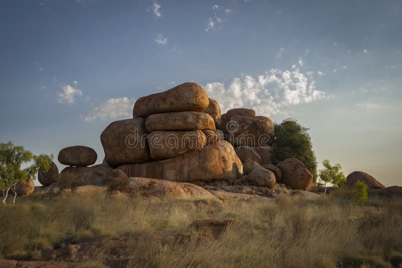 Devils Marbles at Sunset. Northern Territory, Australia Stock Image ...