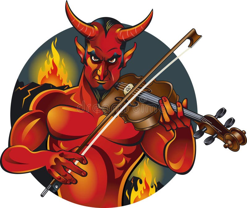 Devil Playing Guitar.satanic Stock Illustration - Illustration of ...