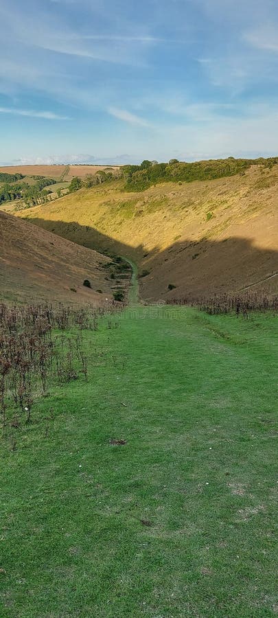 The Devils Punchbowl on the Sussex Southdowns in England Stock Image ...