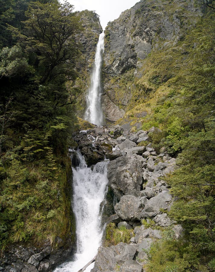 Devils Punchbowl Waterfall, Golden Bay, New Zealand Stock Image - Image ...