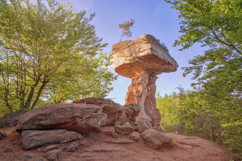 Devils Table Dahner Felsenland Germany Stock Photo - Image of dahn ...