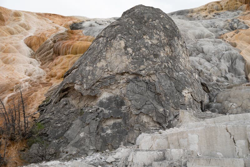 Sign for Devils Thumb, a Hot Spring Mineral Formation in Yellowstone ...