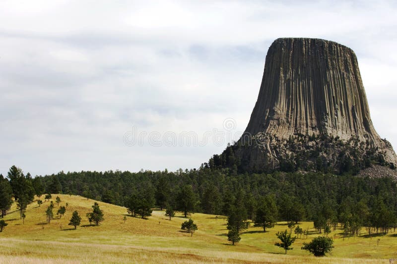 Devils Tower Geological Formation Stock Photo - Image of american ...