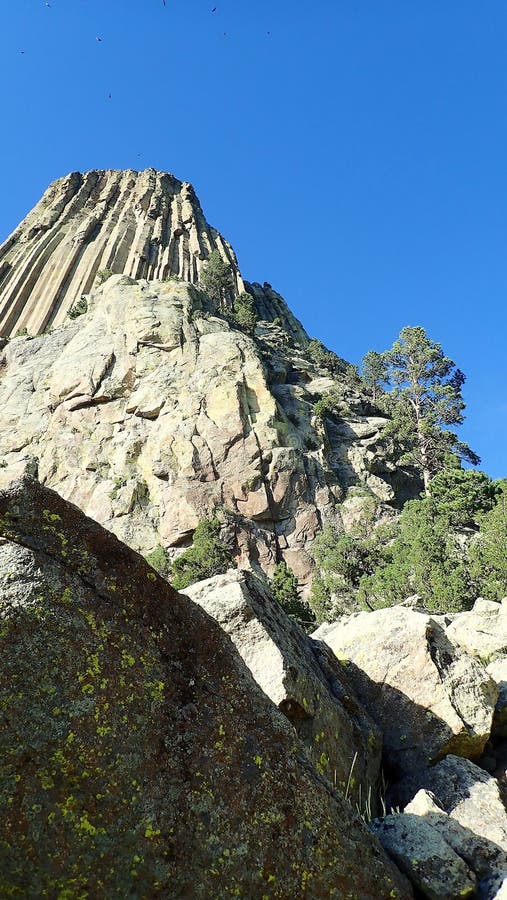 Devils Tower from Boulder Field Below Stock Photo - Image of famous ...