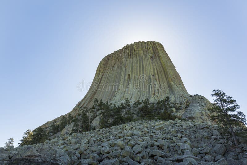 Devils Tower stock photo. Image of black, trees, tower - 32088590
