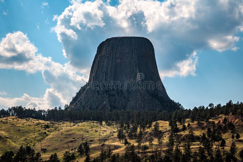 Devils Tower Dominates the Cloudy Landscape, Devils Tower National ...
