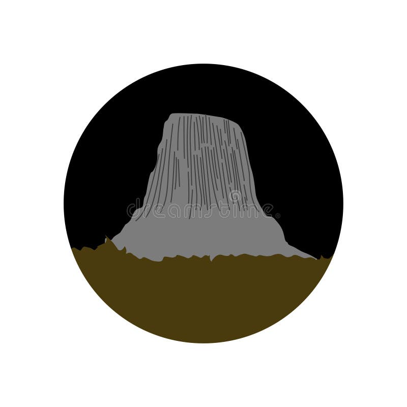 Devils Tower Lodge in Devils Tower, Wyoming Vector Icon Stock Vector ...