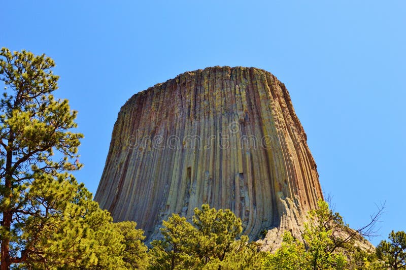 Devils Tower stock image. Image of tower, volcano, climb - 75603655