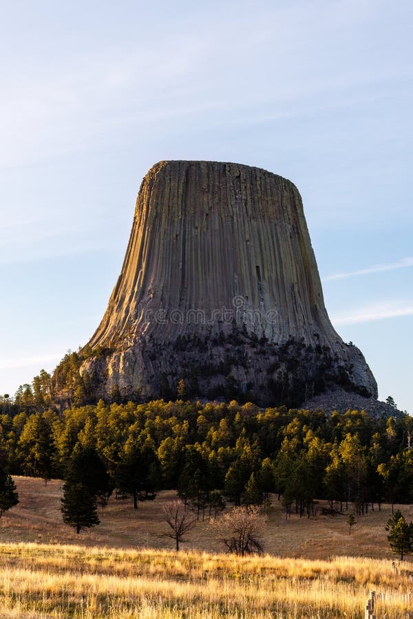 Devils Tower National Monument Stock Photo - Image of landmark ...