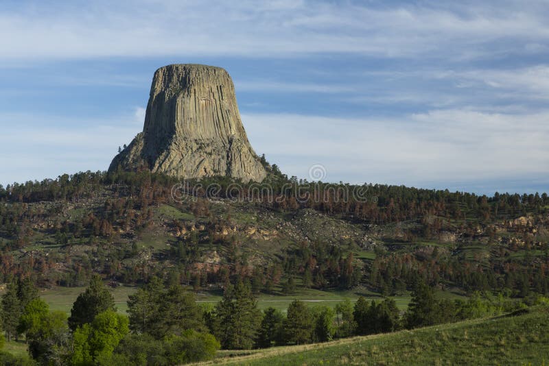 Devils Tower stock photo. Image of park, black, igneous - 32076634