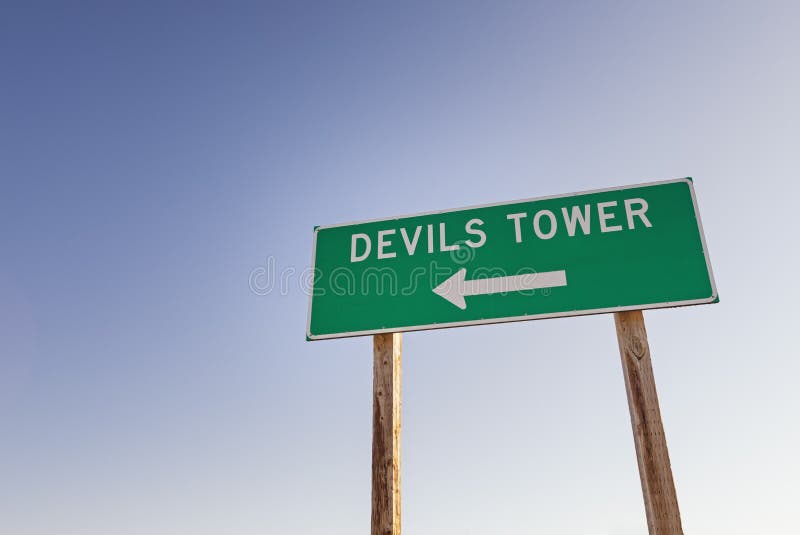 Devils Tower National Monument Sign Stock Photo - Image of wyoming ...