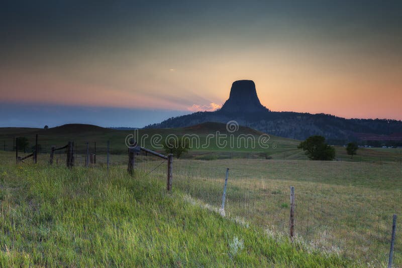Devils Tower at Sunset stock image. Image of wyoming - 37625141