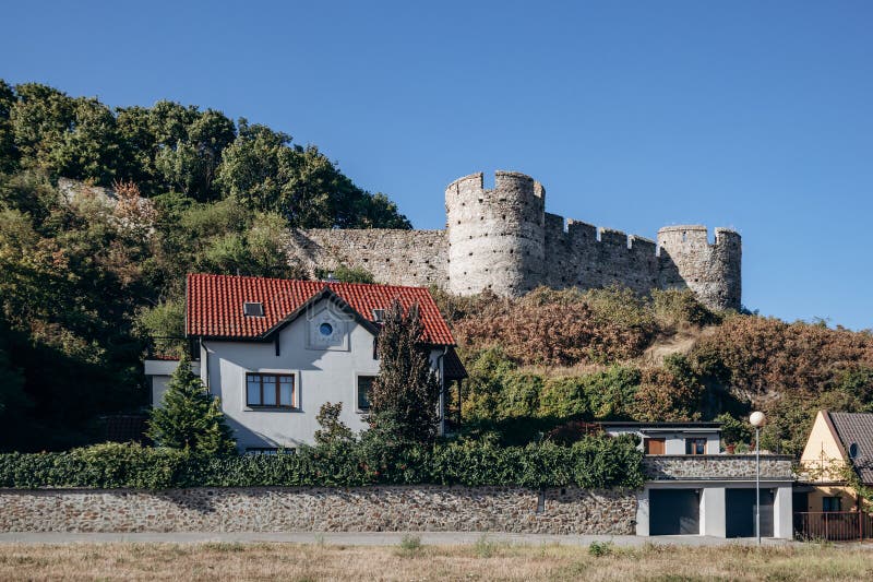 Devin Castle Standing on a Massive Rock Hill Stock Photo - Image of ...