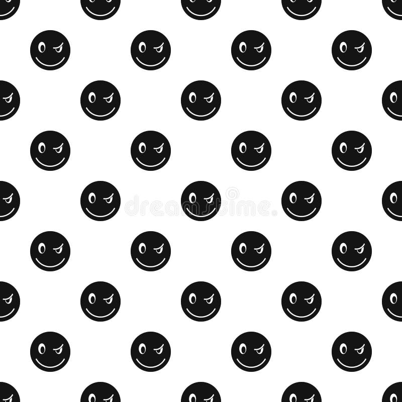 Devious Smiley Pattern, Simple Style Stock Vector - Illustration of ...