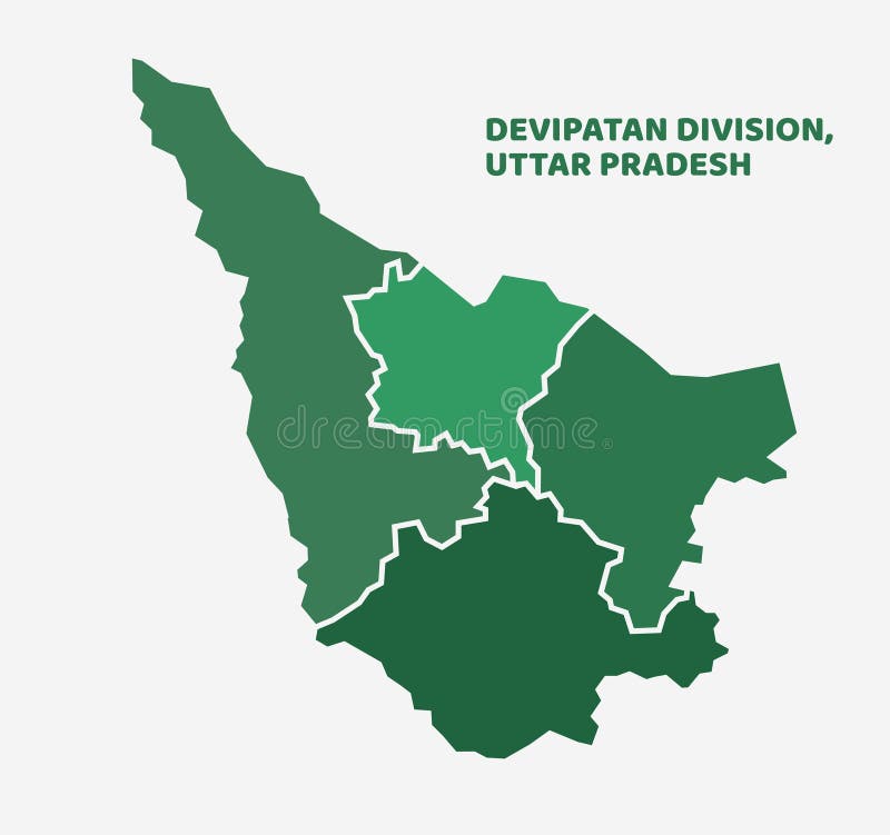 Devipatan Division Map of Uttar Pradesh State India Stock Vector ...