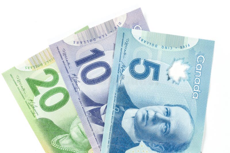Dollars Canadiens De Billets De Banque De Devise Sur Le Blanc Image ...