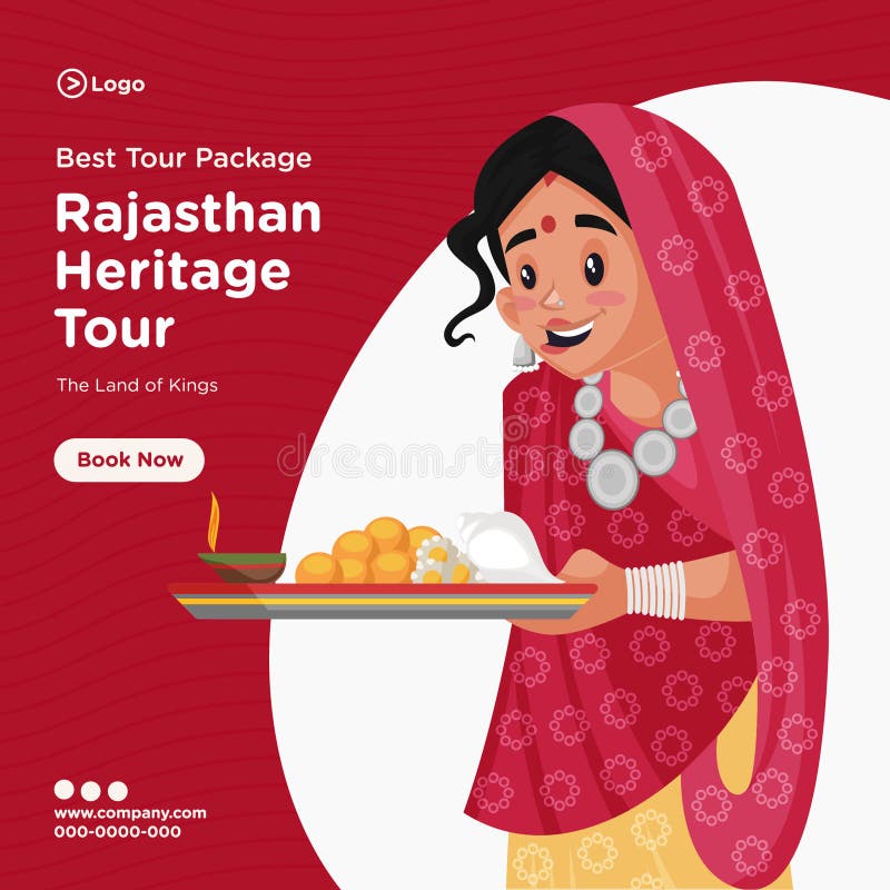 Rajasthan Tour Package Banner Design Stock Vector - Illustration of ...