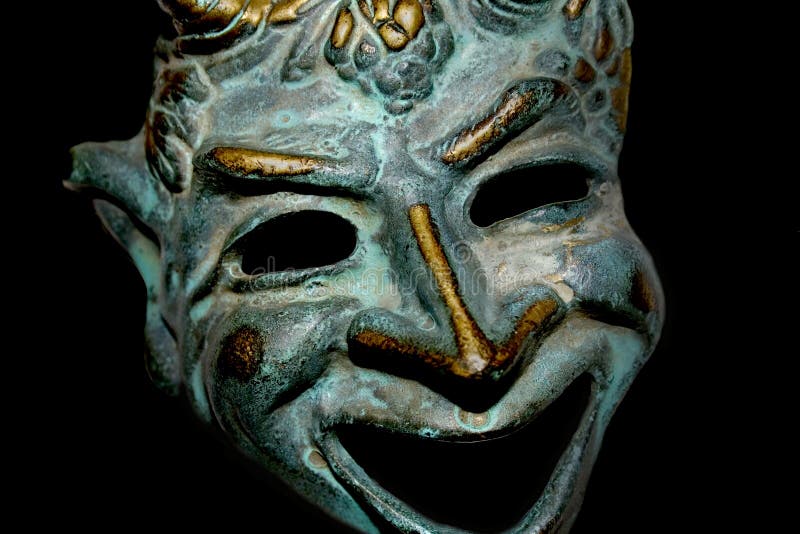 Devlish stock image. Image of bronze, mask, maskball, smile - 2568043