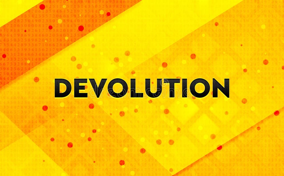 Devolution Abstract Digital Banner Yellow Background Stock Illustration ...