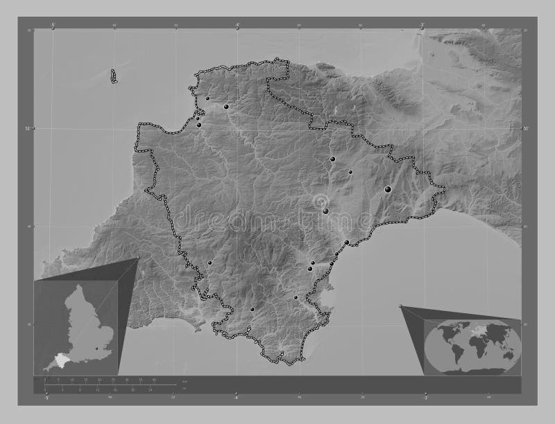 Devon, England - Great Britain. Grayscale. Major Cities Stock ...