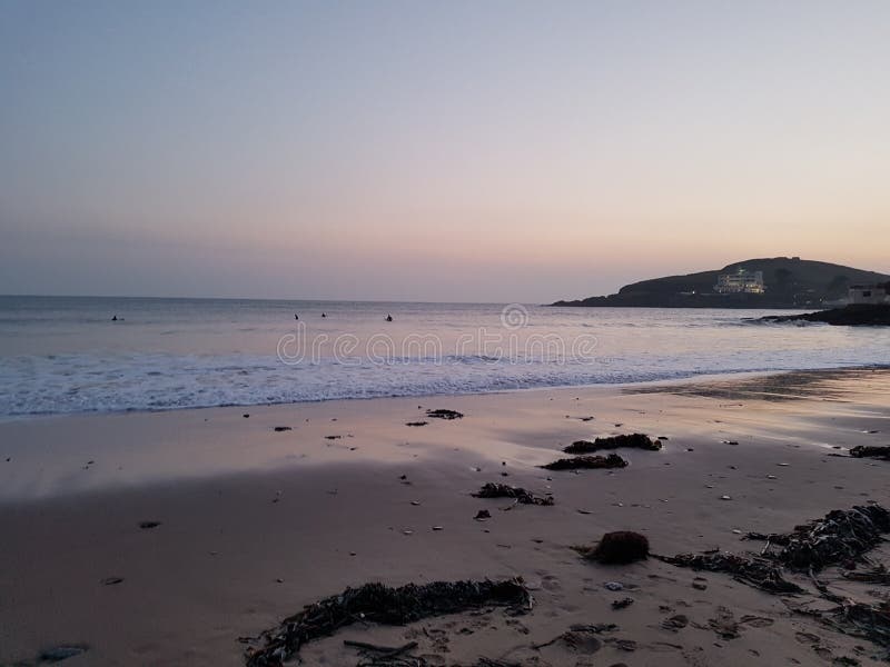 Devon as the sun goes down stock photo. Image of coast - 109084412