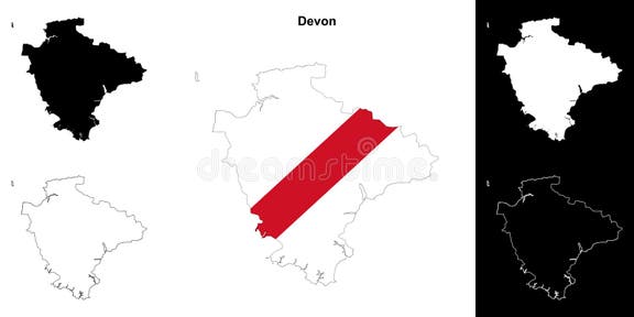 Devon outline map stock vector. Illustration of cartography - 323768379