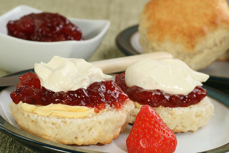 Devon cream scone stock photo. Image of jelly, delicious - 62693828