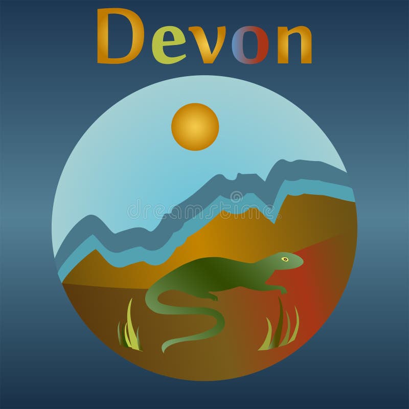 Devonian Eon in the History of the Earth. Stock Vector - Illustration ...