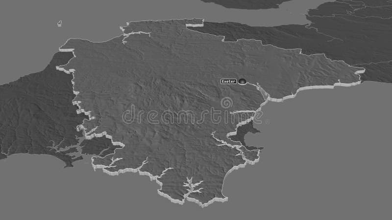 Devon, England - Extruded with Capital. Bilevel Stock Illustration ...
