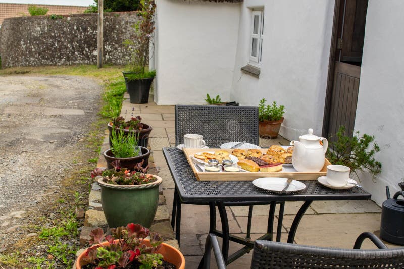 DEVON, ENGLAND- 25 June 2021: Afternoon Tea Selection in Devon Stock ...