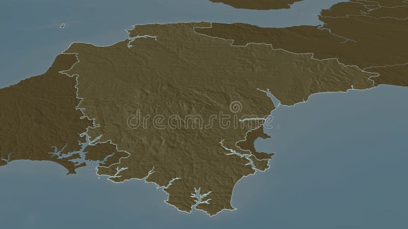 Devon, England - Outlined. Administrative Stock Illustration ...