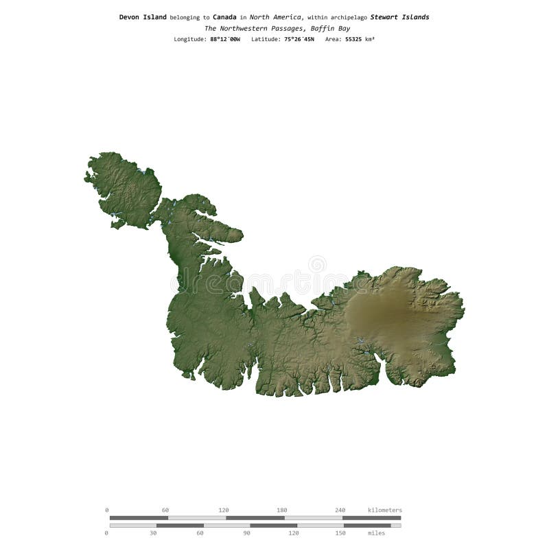 Devon Island. Canada. Shape on White. Physical Stock Illustration ...